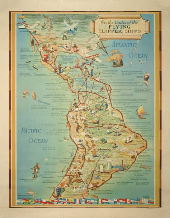 George Glazer Gallery - Antique Maps - On the Routes of the Flying ...