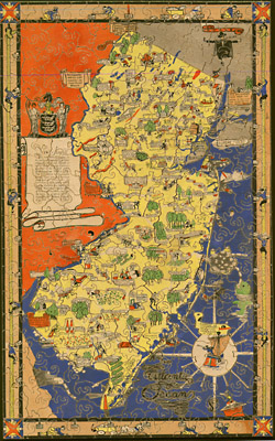 George Glazer Gallery - Antique Maps - New Jersey Puzzle Map