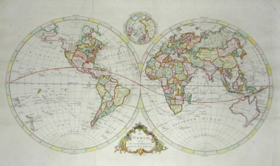 George Glazer Gallery - Antique Maps - John Lodge - The World, With the ...