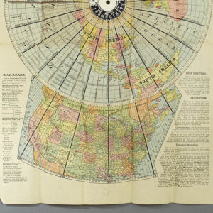 Map, World, Specialty, Time Clock, Polar Hour Circle Volvelle, Antique ...