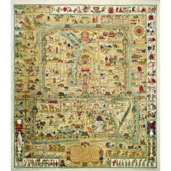 Map, China, Peking, Pictorial, A Map and History of Peiping, Frank Dorn ...