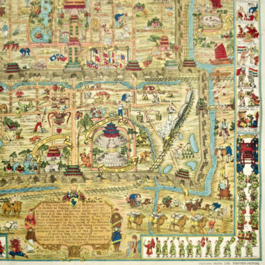 Map, China, Peking, Pictorial, A Map and History of Peiping, Frank Dorn ...