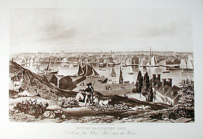 View, Maryland, Baltimore, William James Bennett, Antique Print, 1941 ...