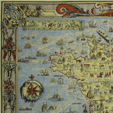 Map, France, Pictorial, Story Map of France, Vintage Print, 1936 ...