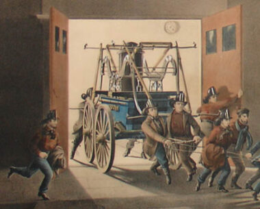 History, American, Firefighting, Life of a Fireman, Pair Antique Prints ...