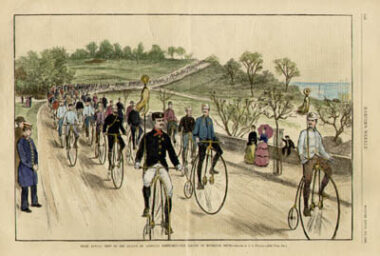 Bicycling Print, League of American Wheelmen, Parade on Riverside Drive ...