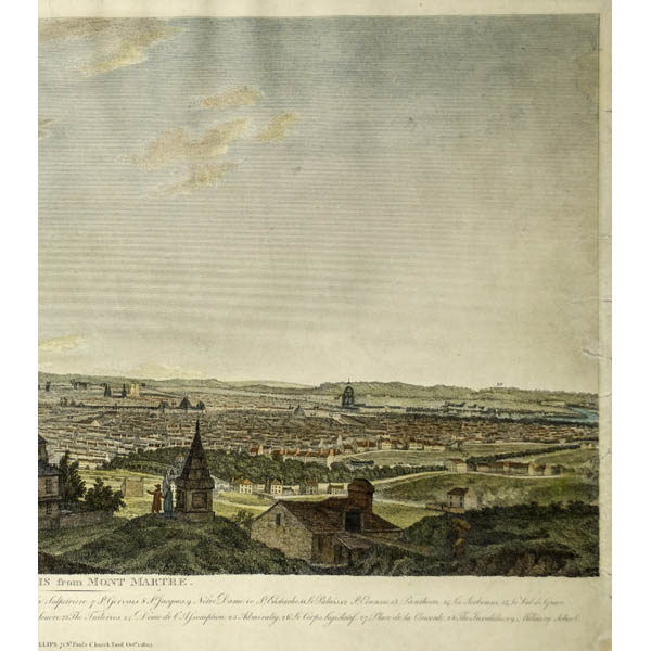 View, France, Paris, From Montmartre, Antique Print, London, 1803 ...