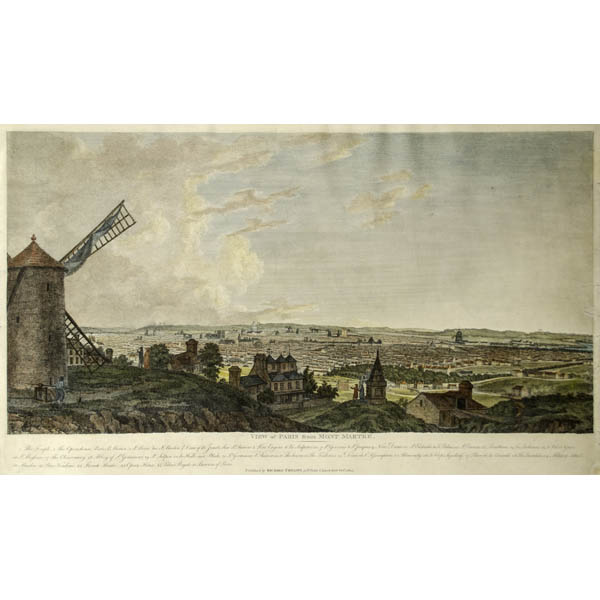 View, France, Paris, From Montmartre, Antique Print, London, 1803 ...