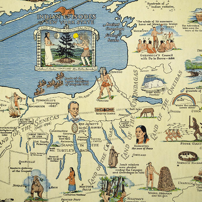 Map, New York, Pictorial, American Indian History of New York State ...