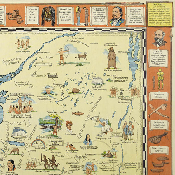 Map, New York, Pictorial, American Indian History of New York State ...