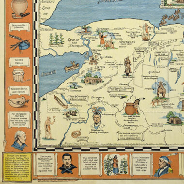 Map, New York, Pictorial, American Indian History of New York State ...