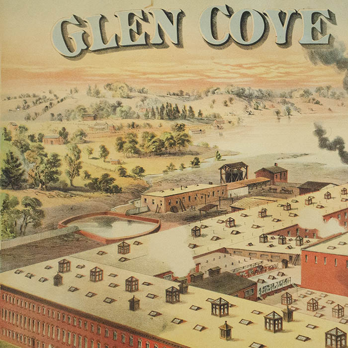 View, Long Island, Glen Cove Starch Works, Chromolithograph, New York ...