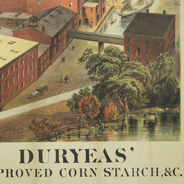 View, Long Island, Glen Cove Starch Works, Chromolithograph, New York ...