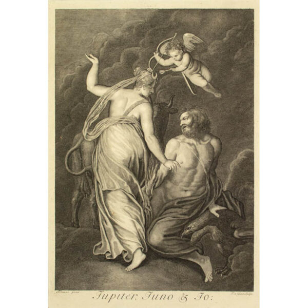 Old Masters, Titian, Loves of the Gods, Pair of Antique Engravings, c ...