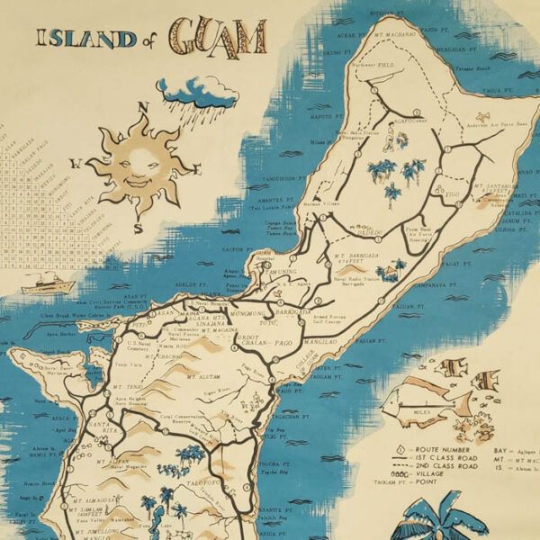 Map, Micronesia, Guam, Pictorial, Vintage Print, c. 1960 | George ...